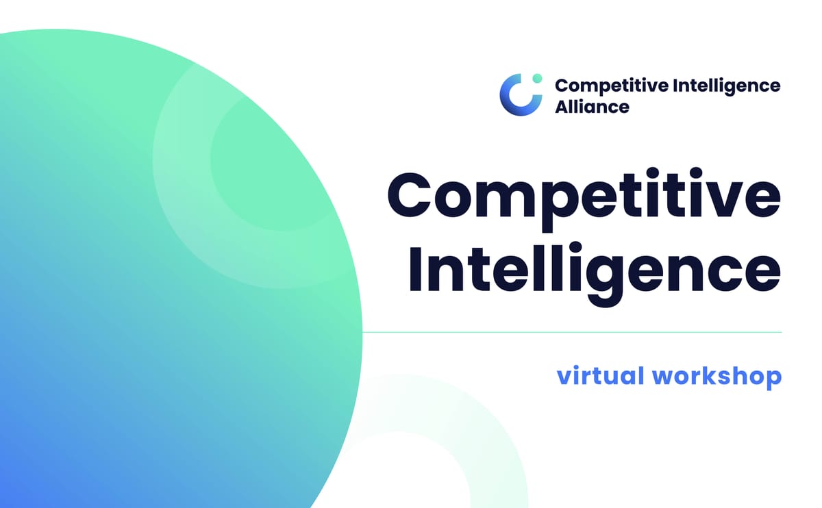Competitive Intelligence Virtual Workshop | Live and Online